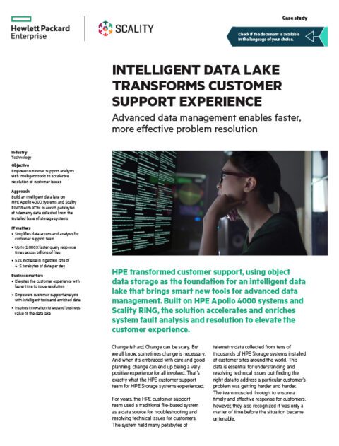 Hewlett Packard Enterprise Data Lake I Scality